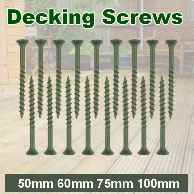 PROFESSIONAL GREEN DECKING SCREWS, LANDSCAPE, FENCING, 50mm, 60mm, 70mm ...